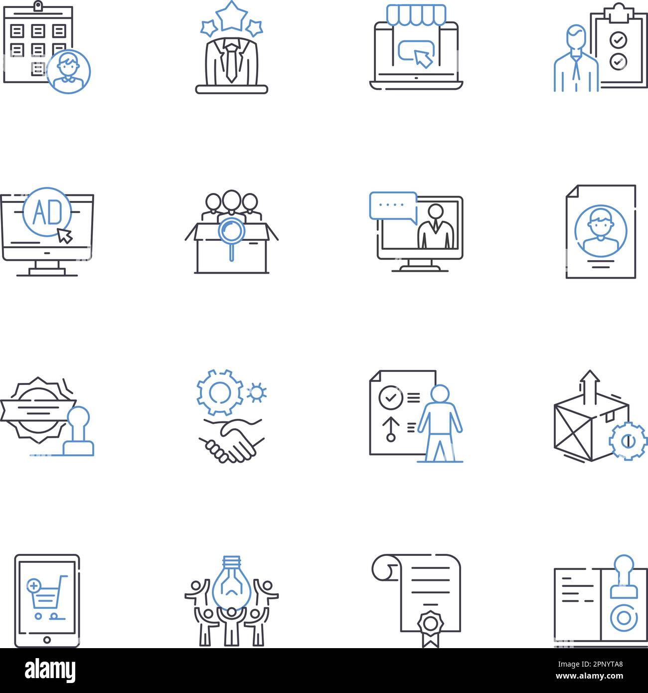 Differentiation and distinction line icons collection. unique ...