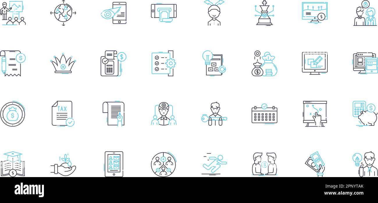 Corporate entity linear icons set. Business, Organization, Company ...