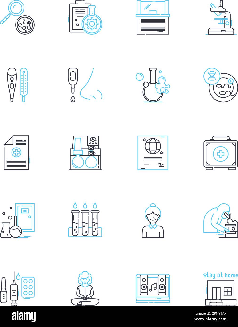 Outbreak linear icons set. Pandemic, Epidemic, Contagion, Spread ...
