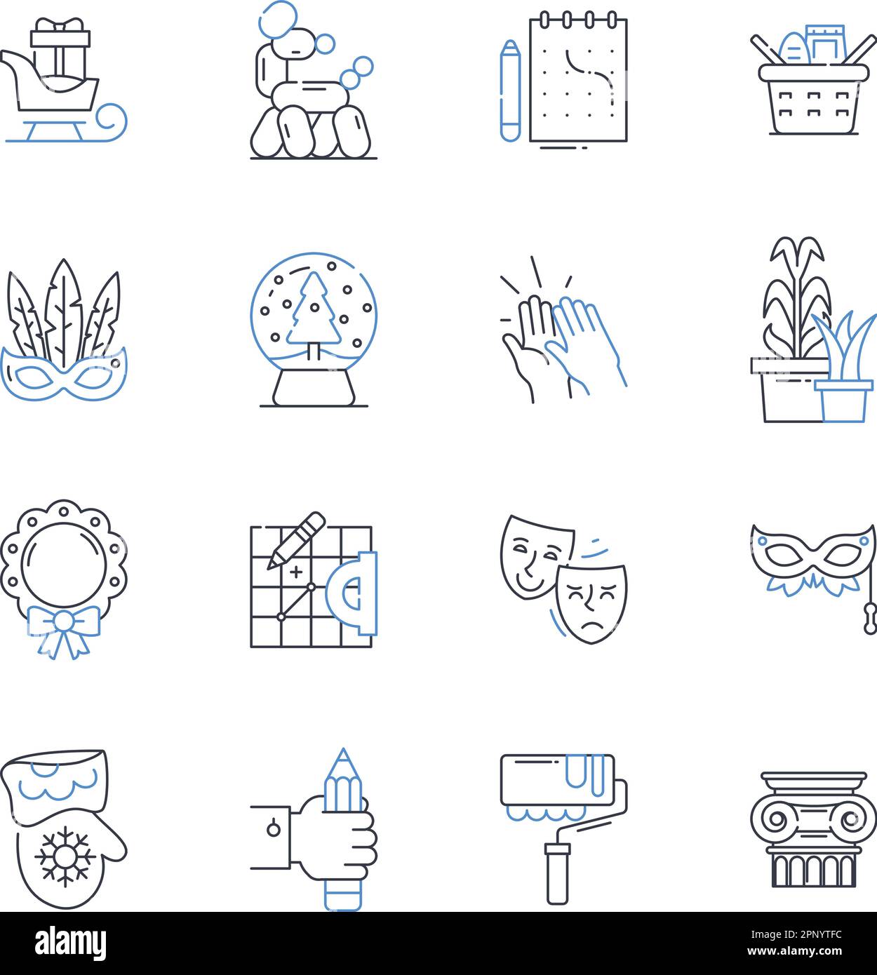 Piering ventures line icons collection. Foundation, Stability, Support ...