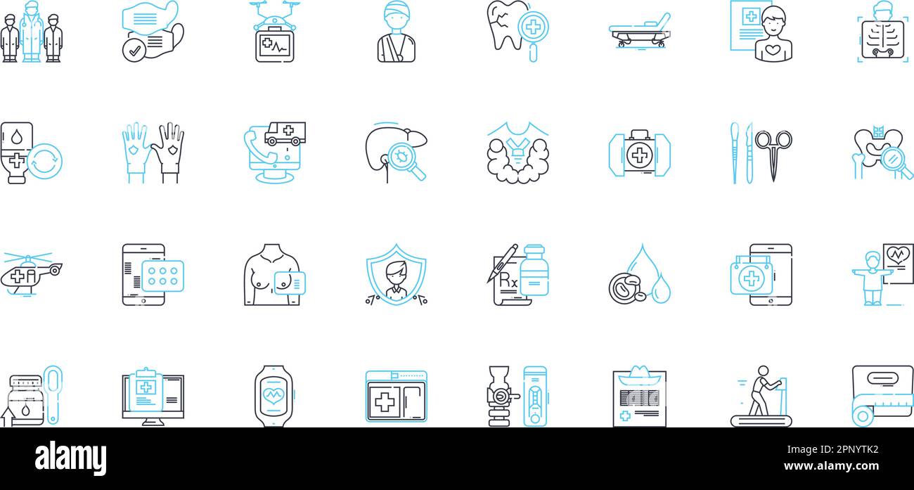BioTech linear icons set. Genomics, Bioreactors, Proteomics, Gene ...