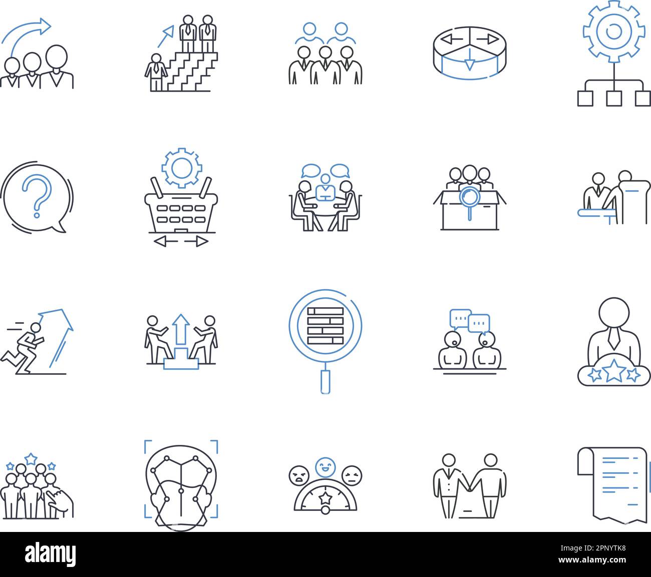 Association unit line icons collection. Collaboration, Nerking ...
