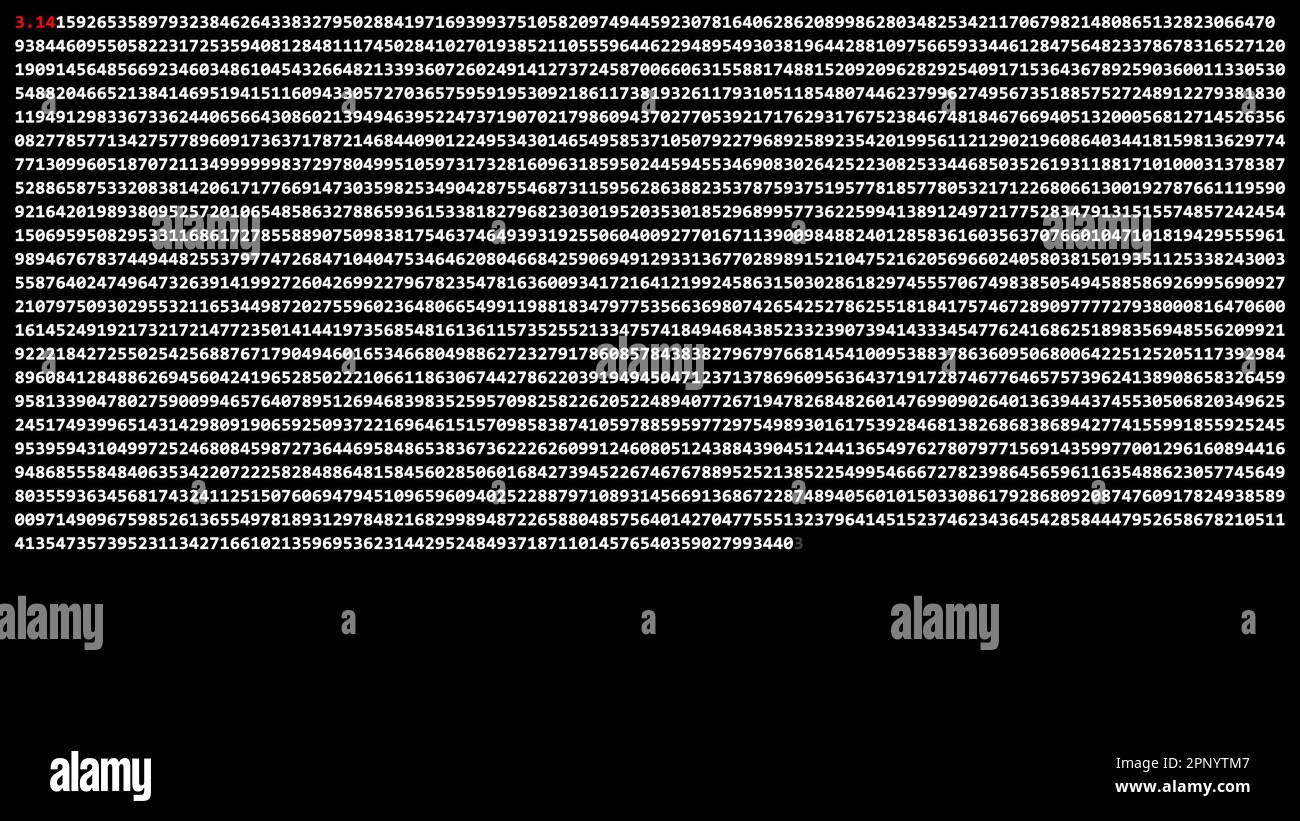 Number pi text. Computer generated 3d render Stock Photo - Alamy