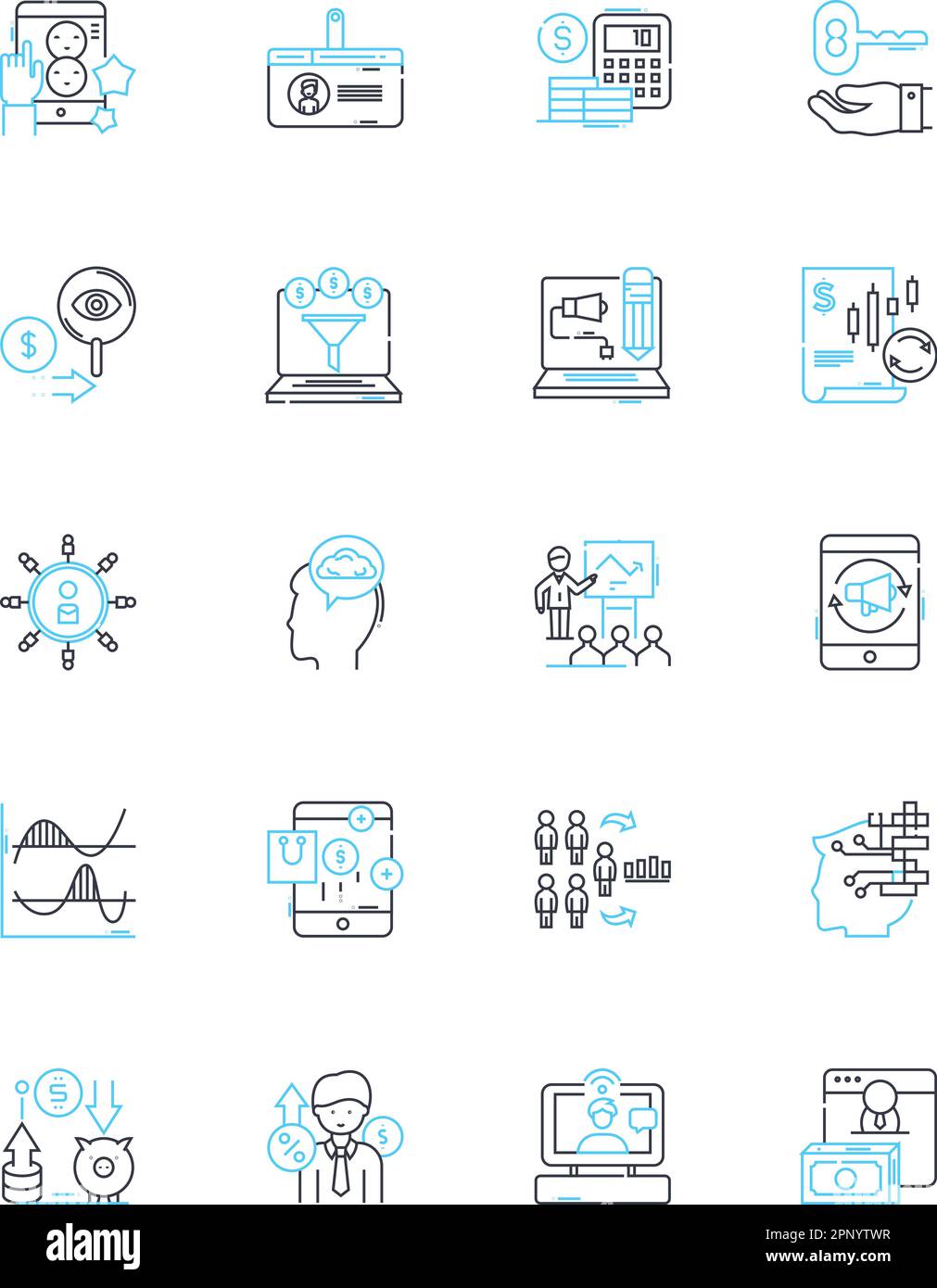 Financial justice linear icons set. Equity, Fairness, Equality ...