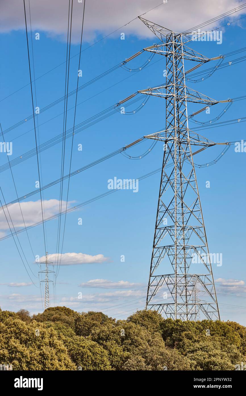 Power lines. Energy industry. Industrial electricity trasmission ...