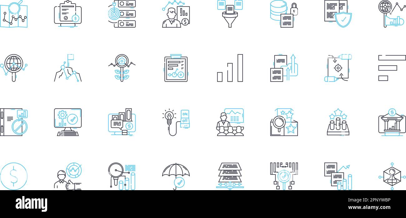 Examination linear icons set. Test, Assessment, Evaluation, Analysis ...