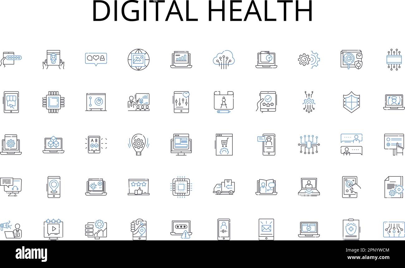 Digital health line icons collection. Innovation, Automation ...