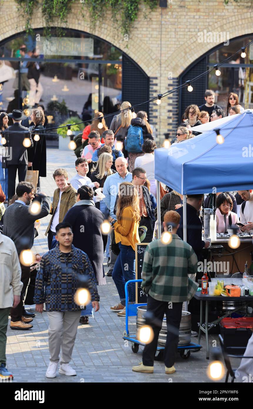 Drinks for sale on Lower Stable Street at Coal Drops Yard, Kings Cross ...