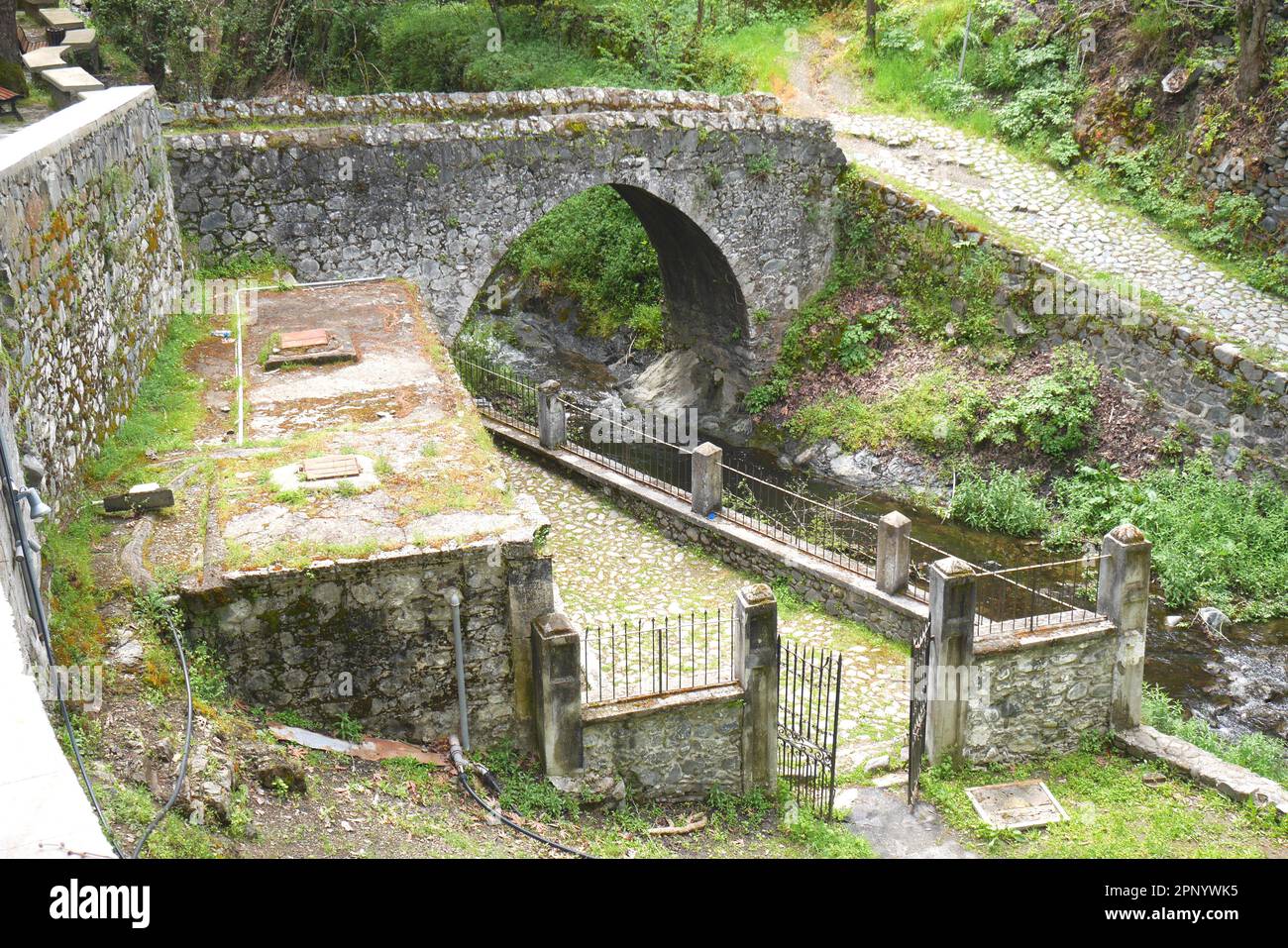 The 16th century Venetian bridge across the River Setrachos in the ...