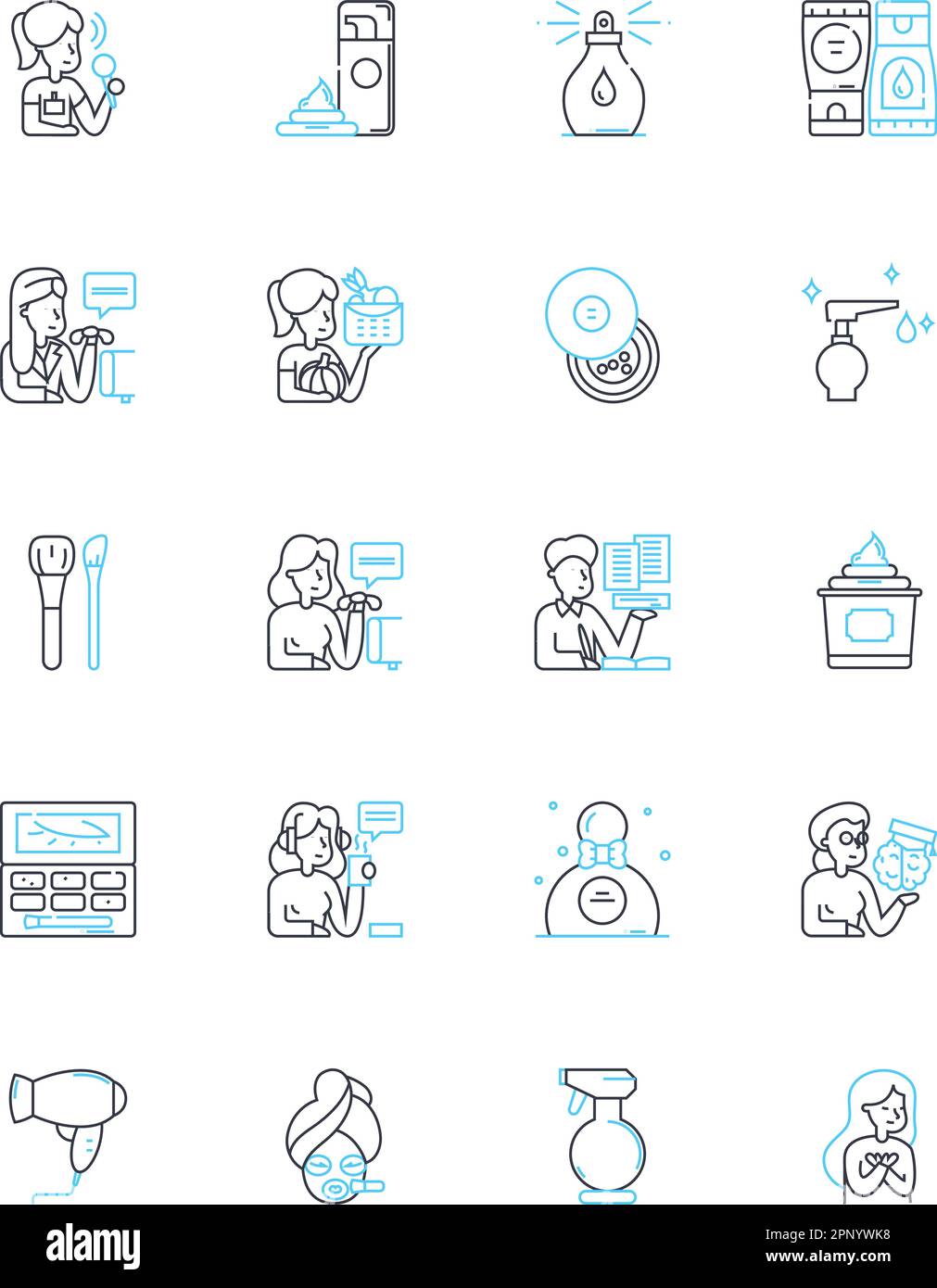 Fashion statement linear icons set. Bold, Chic, Iconic, Trendy, Classic ...