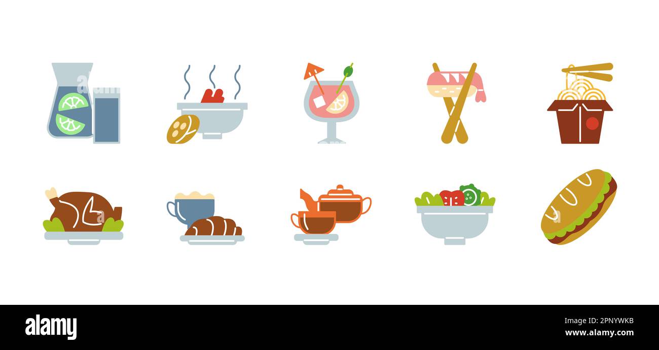 Set of meal icons Stock Vector Image & Art - Alamy