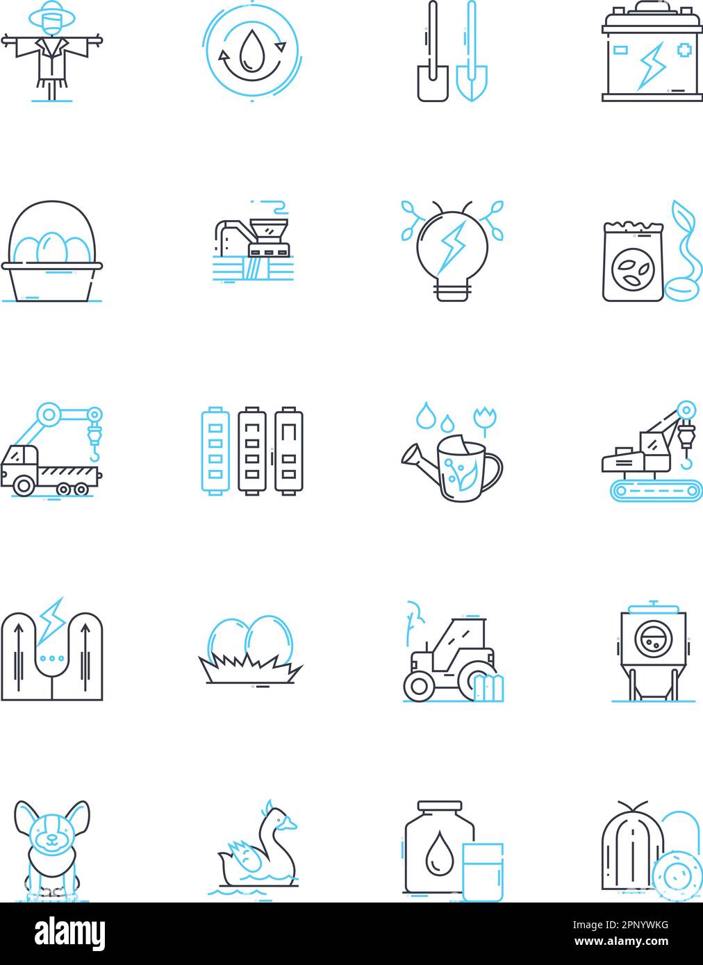 Country fair linear icons set. Carnival, Rides, Games, Food ...