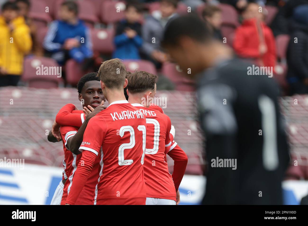 Geneva, Switzerland, 21st April 2023. Ernest Poku of AZ Alkmaar ...