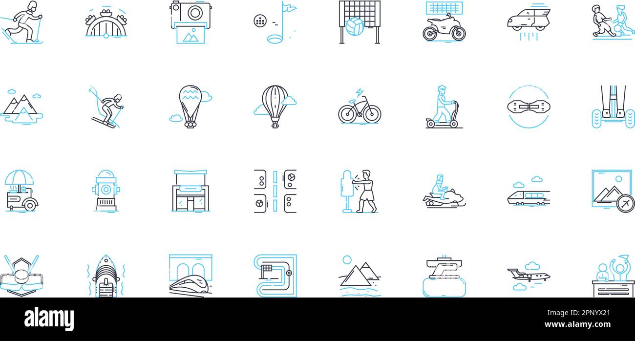 Eco tour linear icons set. Sustainability, Wildlife, Conservation ...