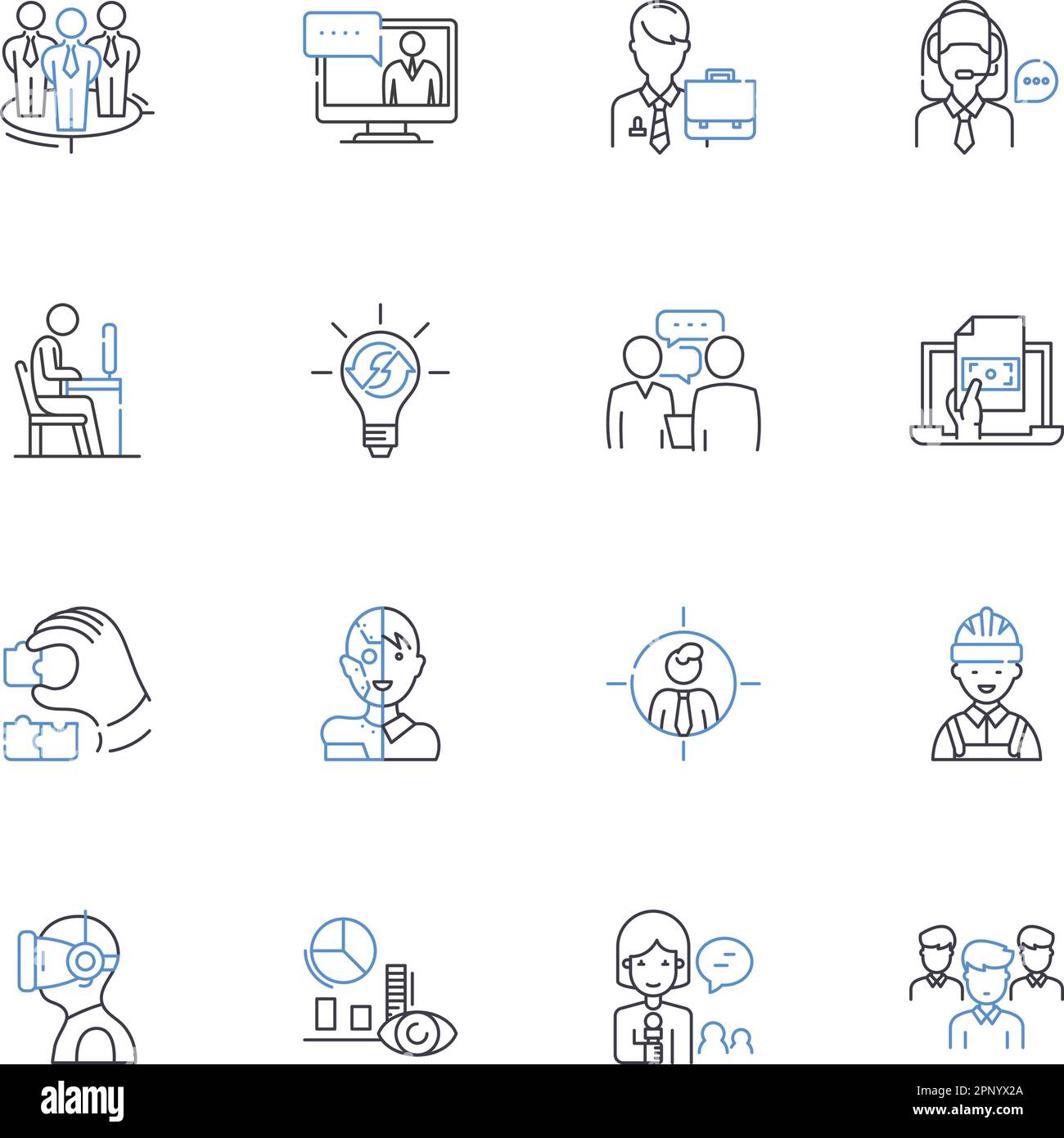 Scientific research line icons collection. Discovery, Experiment ...