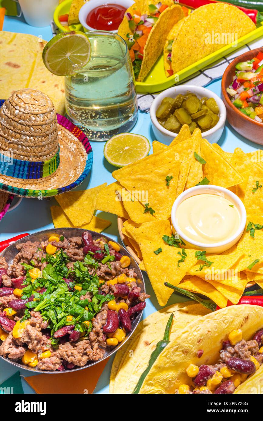 Cinco de mayo party food. Mexican holiday Cinco de mayo traditional ...