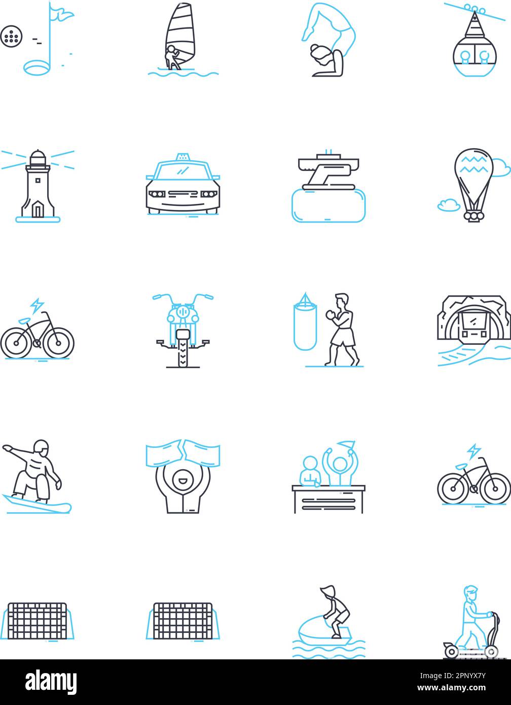 Entertainment diversion linear icons set. Amusement, Recreation ...