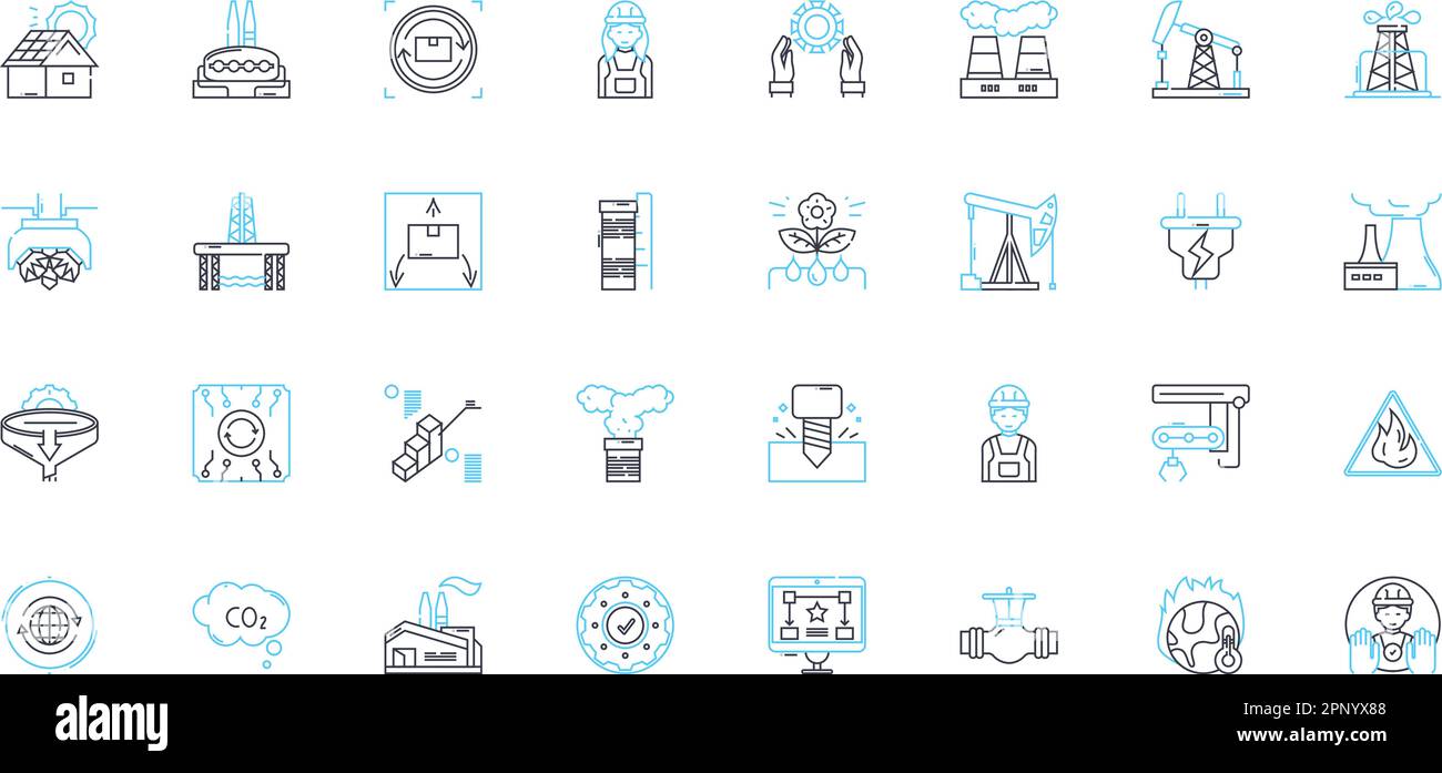 Digital revolution linear icons set. Disruptive, Innovation, Transformation, Connectivity ...