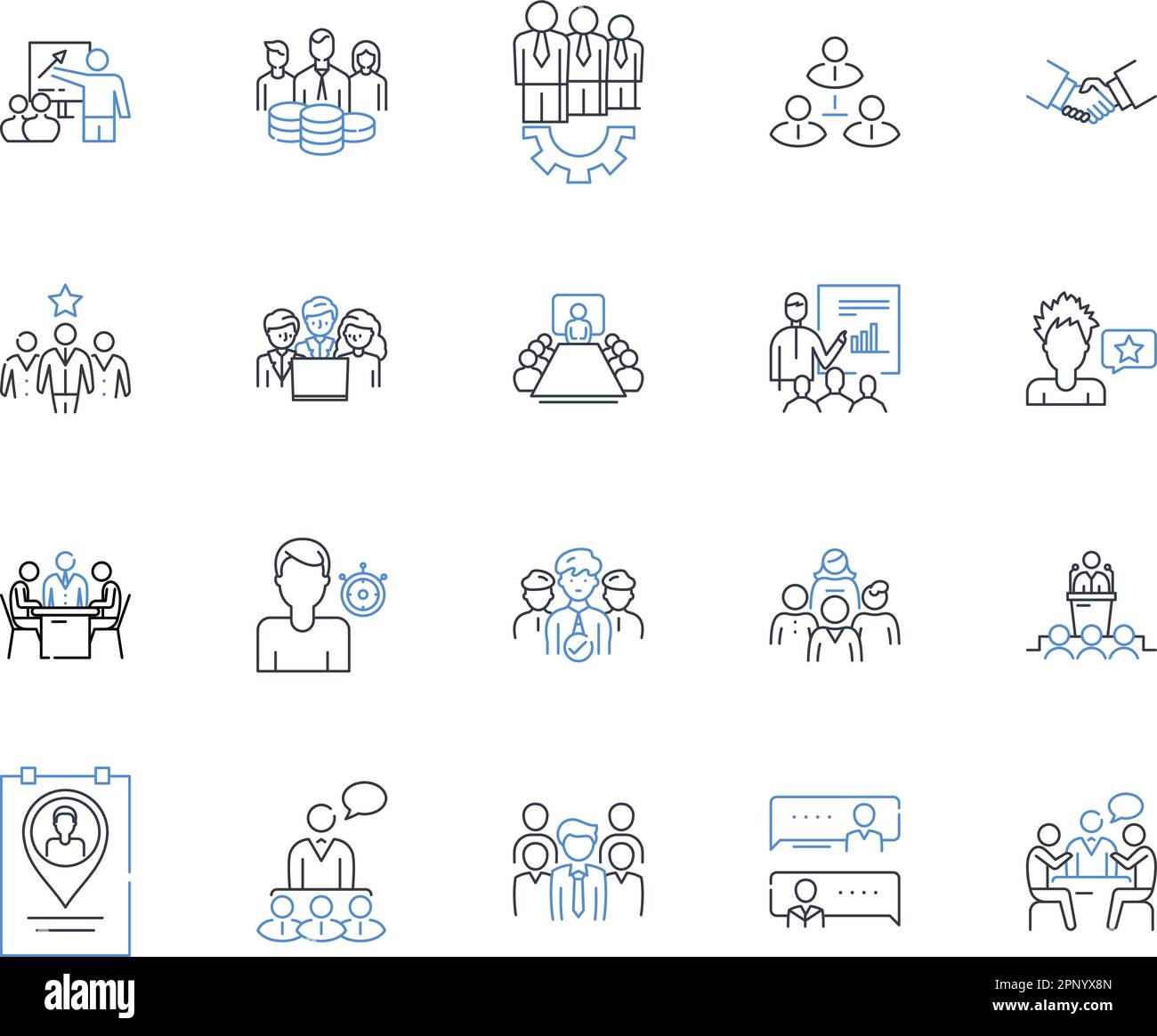 Organization partners line icons collection. Collaboration, Partnership ...