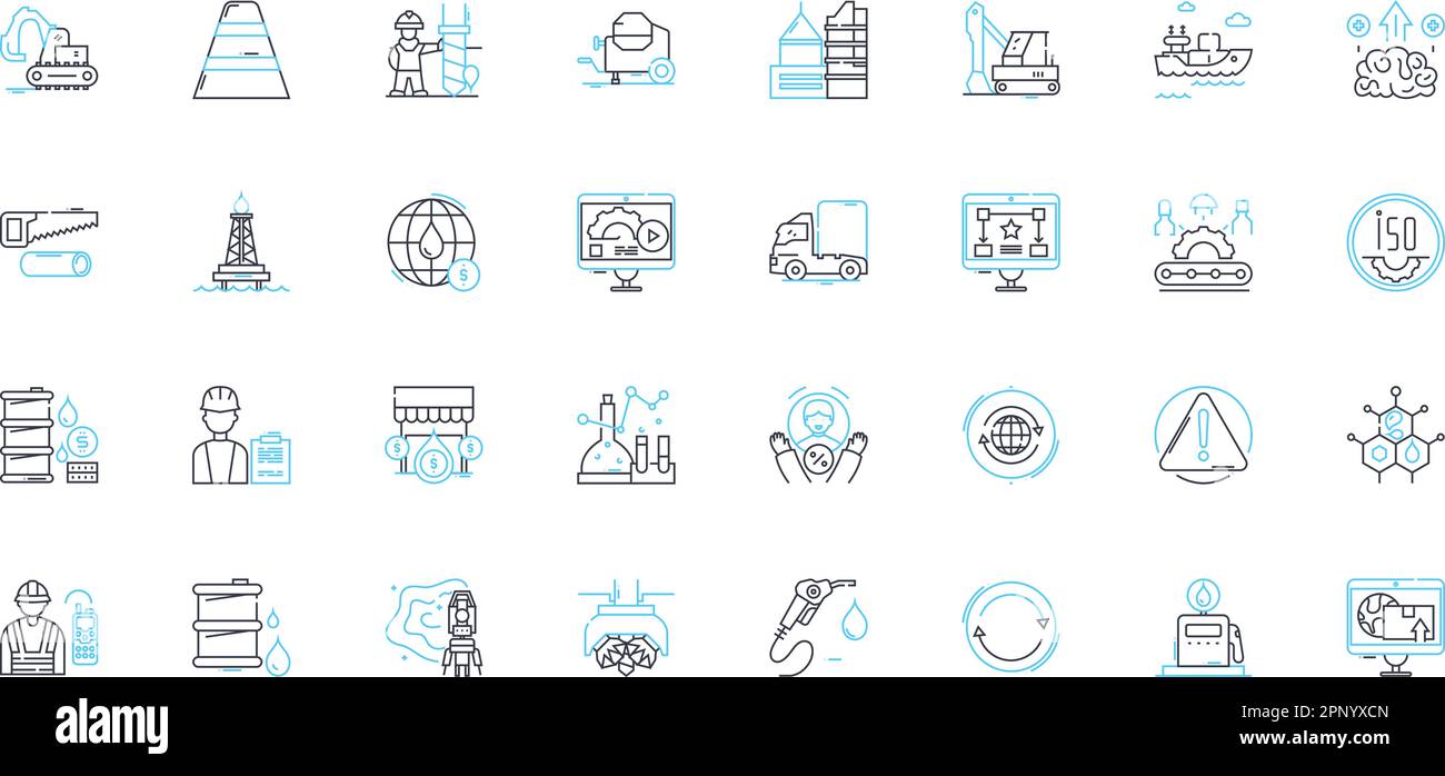 Commercial complex linear icons set. Retail, Business, Offices ...