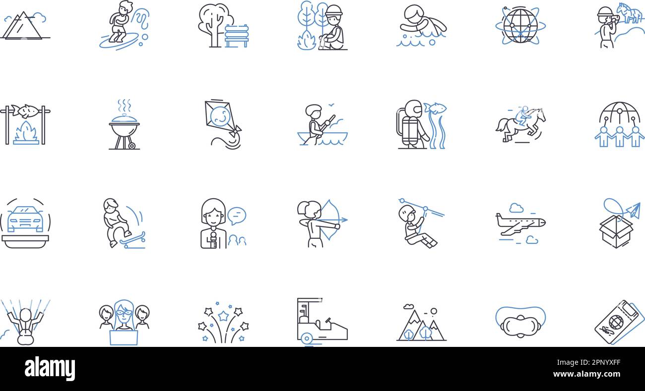 Venture Business Line Icons Collection Entrepreneurship Investment Innovation Startups