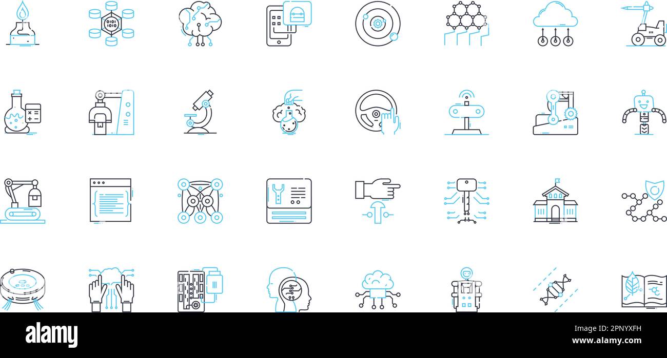 Faux invention linear icons set. Imaginary, Non-existent, Pretend ...