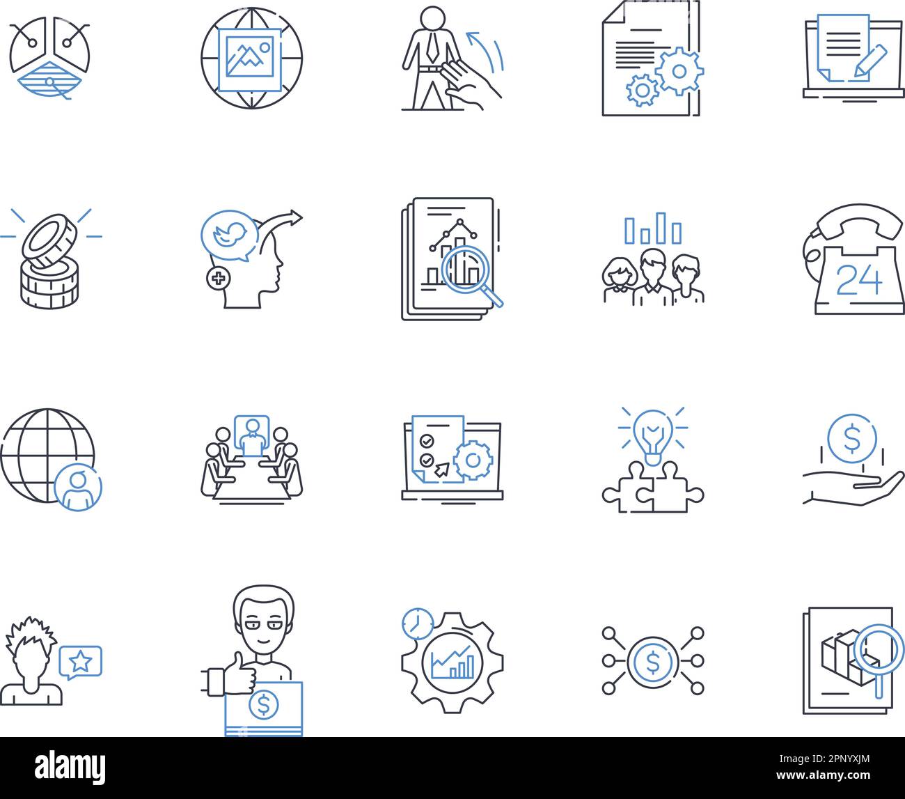 Financial Forecasting Line Icons Collection Budgeting Forecast