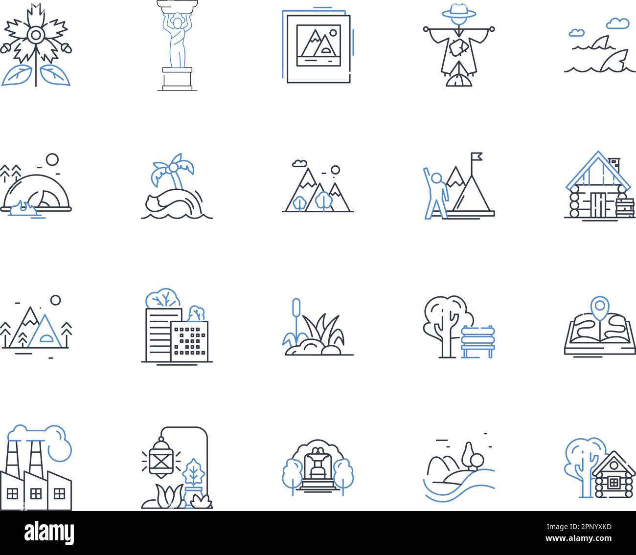 Digitized garden line icons collection. technology, innovation, virtual ...