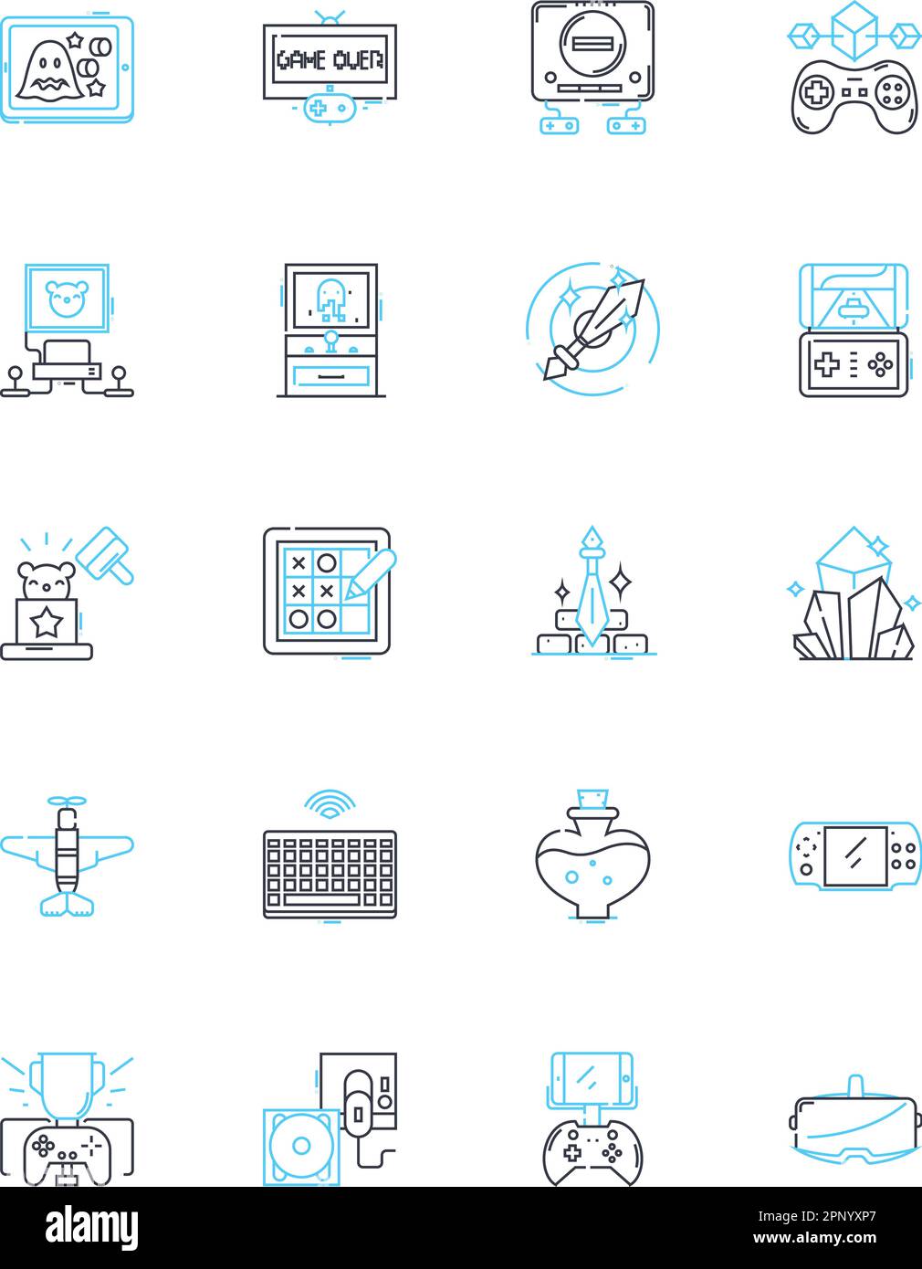 Challenge-based linear icons set. Innovation, Collaboration ...