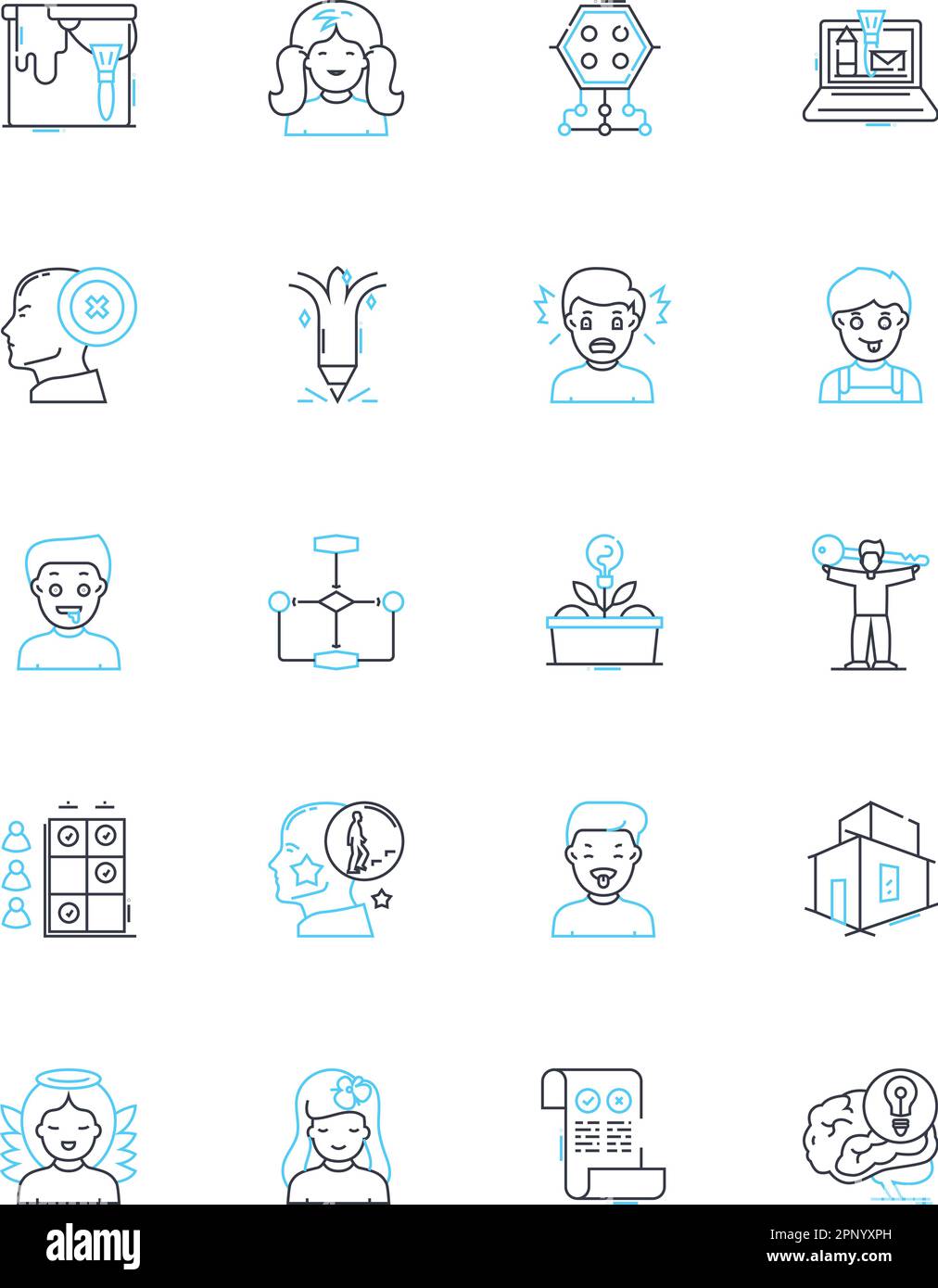 Economic empowerment linear icons set. Entrepreneurship, Savings ...