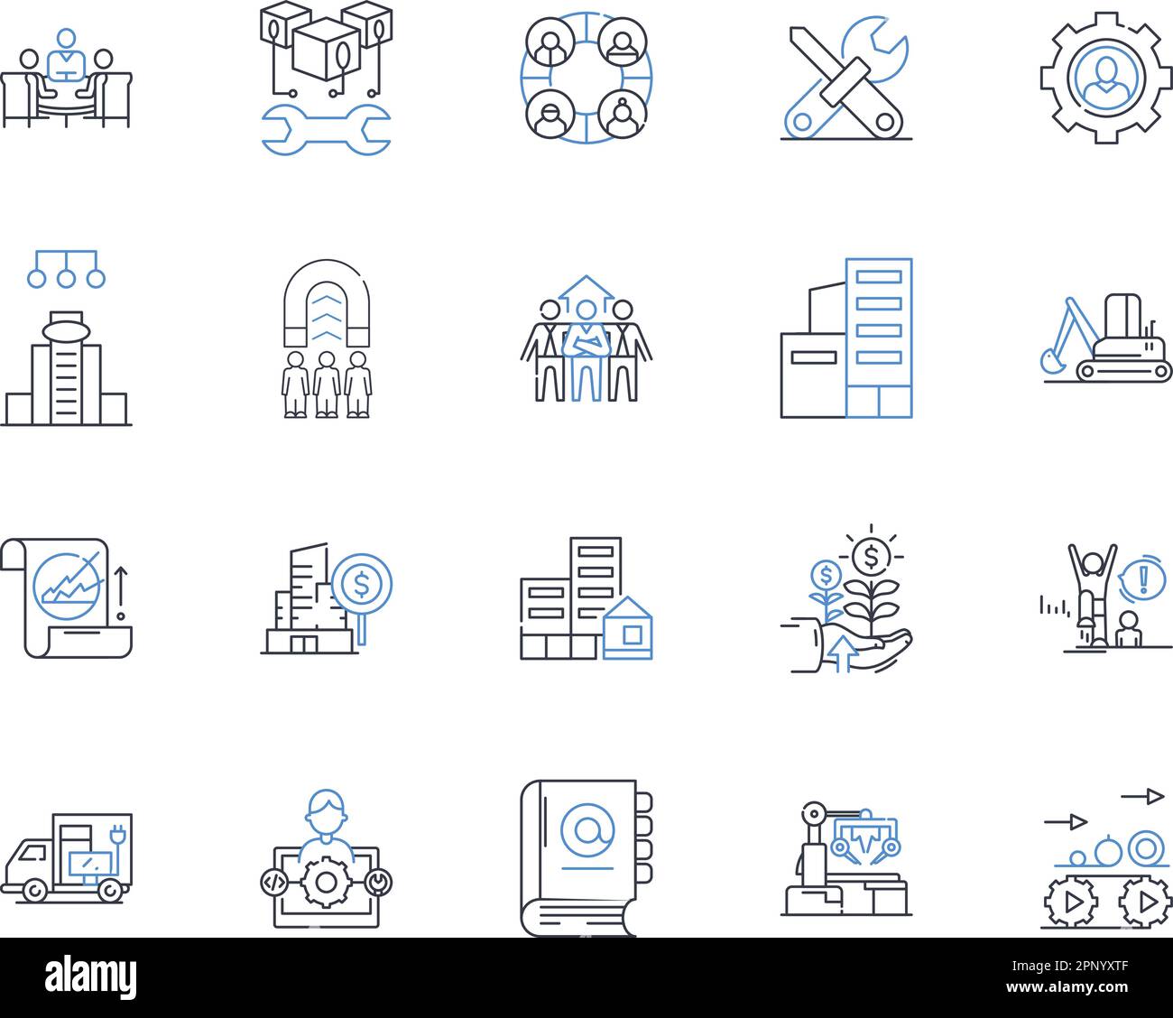 Generating Corporation Line Icons Collection Innovate Growth