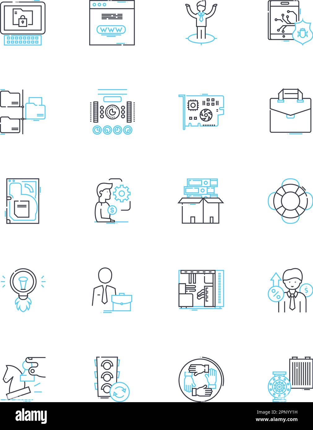 Online marketplace linear icons set. E-commerce, Platform, Marketplace ...