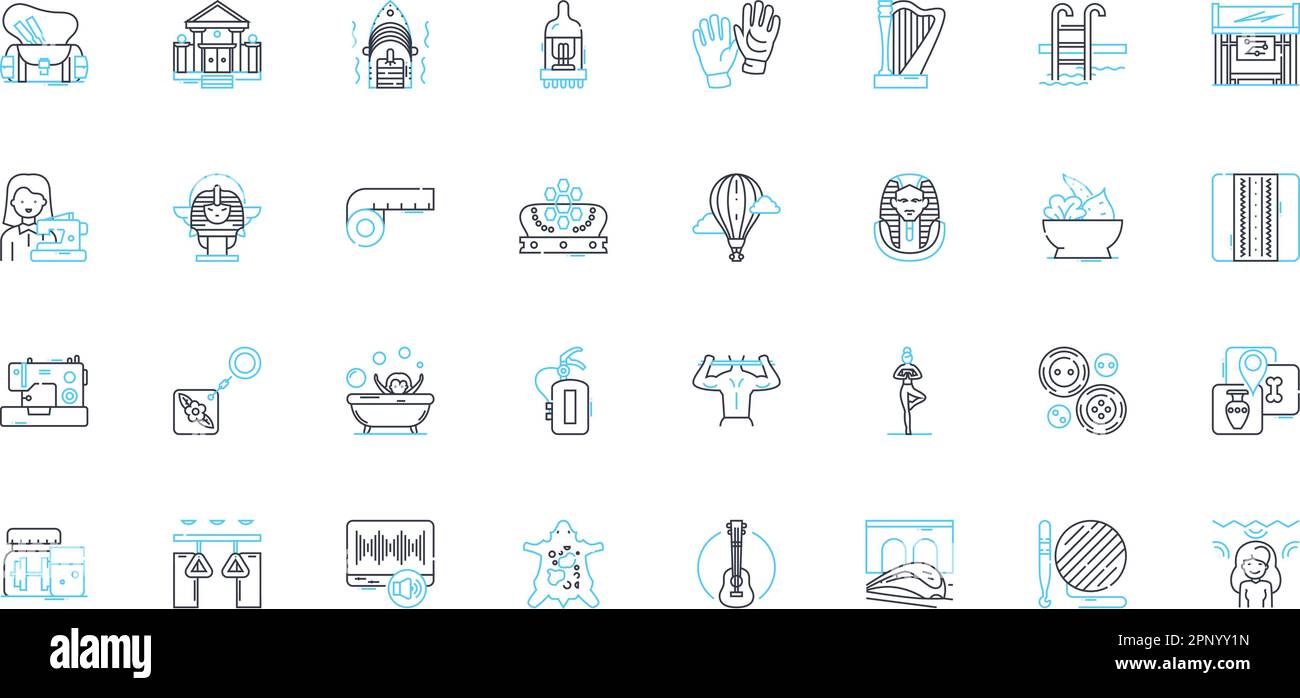 Backcountry journey linear icons set. Wilderness, Adventure, Trek ...