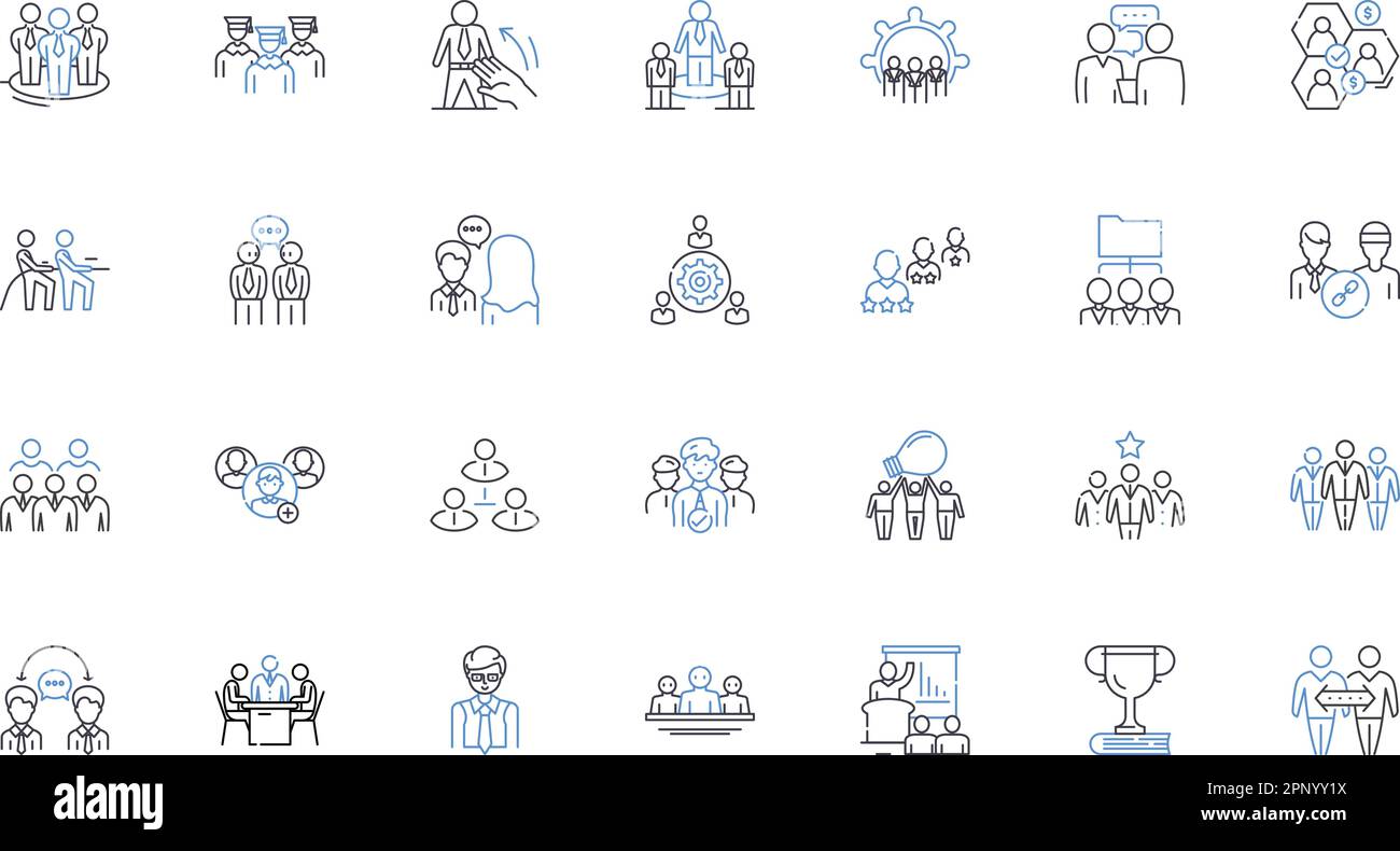 Production crew line icons collection. Director, Camera, Lighting ...