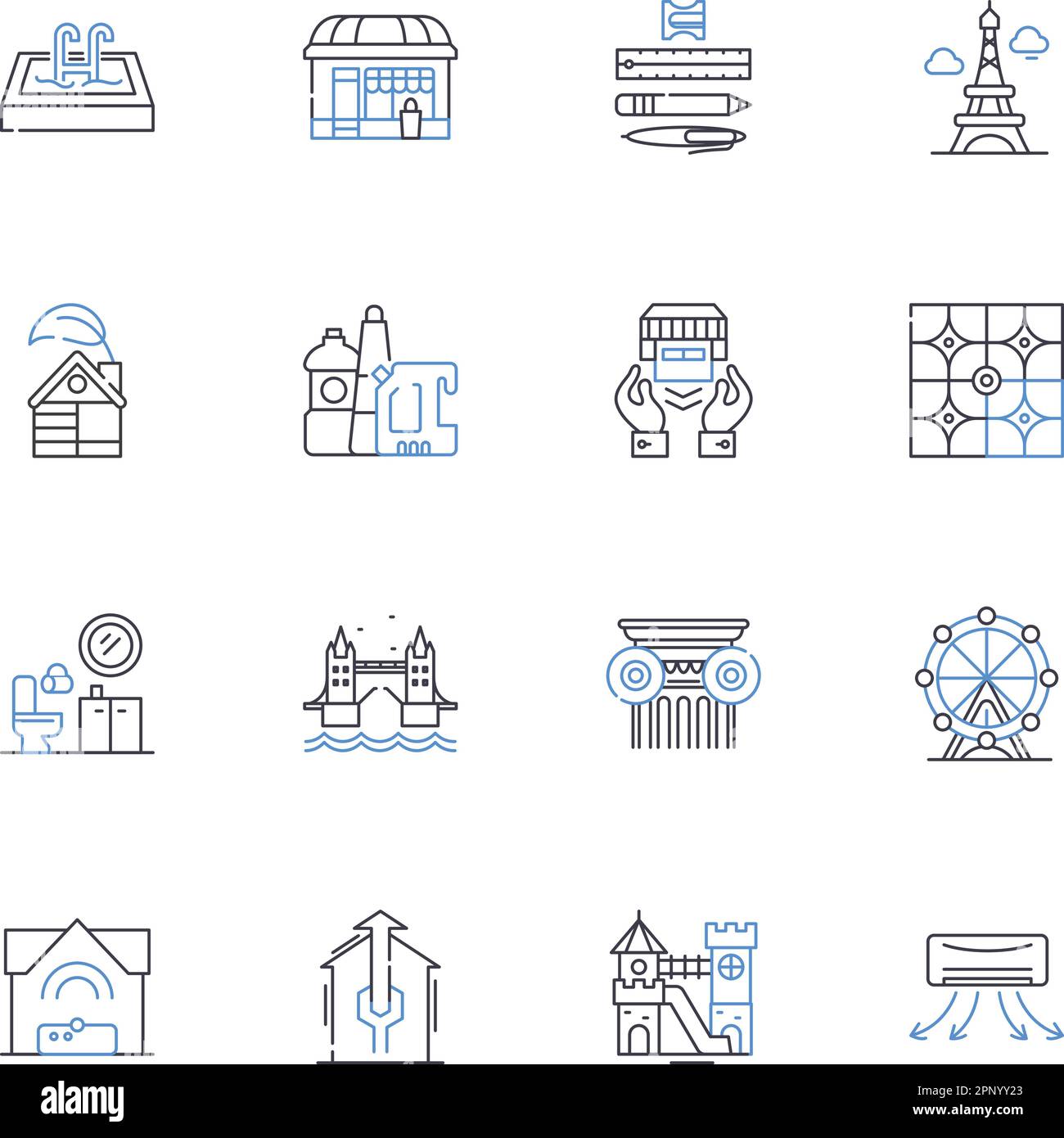 Trailers line icons collection. Hitch, Cargo, Haul, Flatbed, Enclosed ...