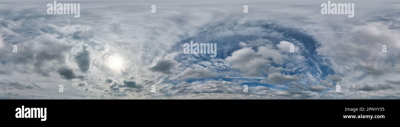 overcast blue sky with cumulus clouds as seamless hdri 360 panorama ...