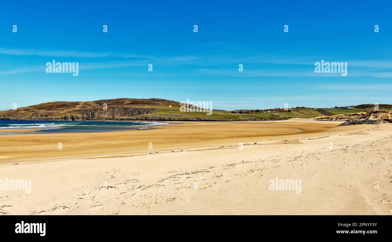 Torrisdale Bay Sutherland Scotland blue sky the sweep of the endless ...