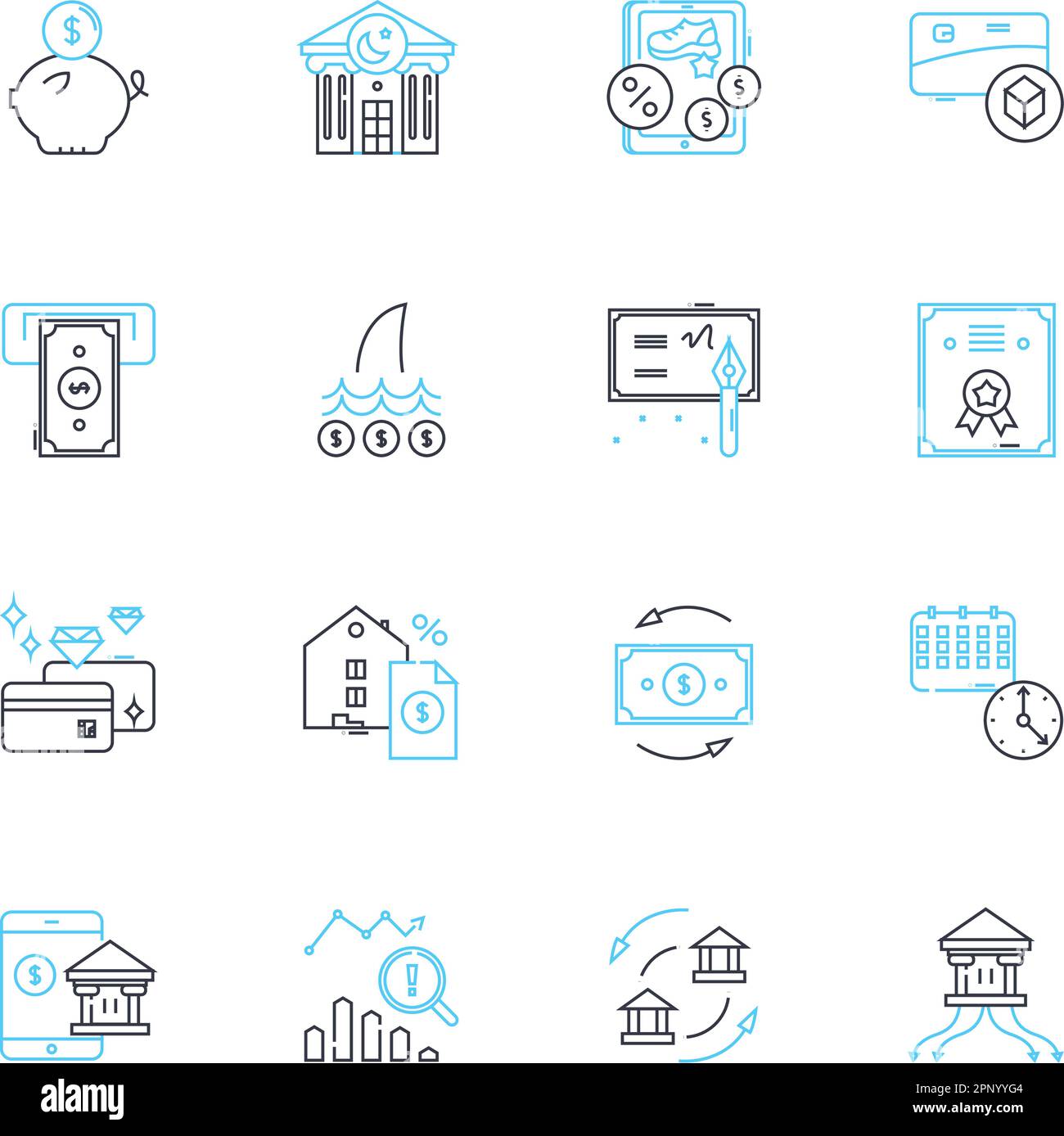 Cybersecurity Linear Icons Set Encryption Authentication Malware Firewall Phishing Virus