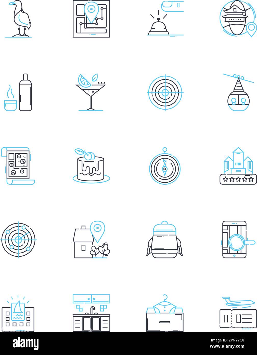 Direction linear icons set. Compass, Navigational, Course, Orientation ...