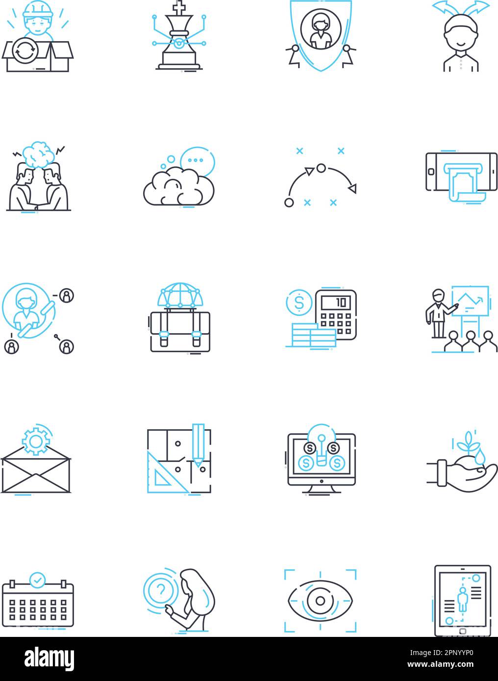 Sales Growth linear icons set. Expansion, Profit, Revenue, Growth ...