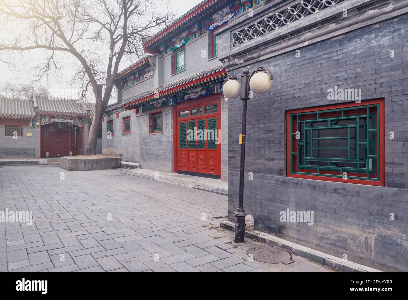 Empty street in the historical city center. Beijing. China Stock Photo ...