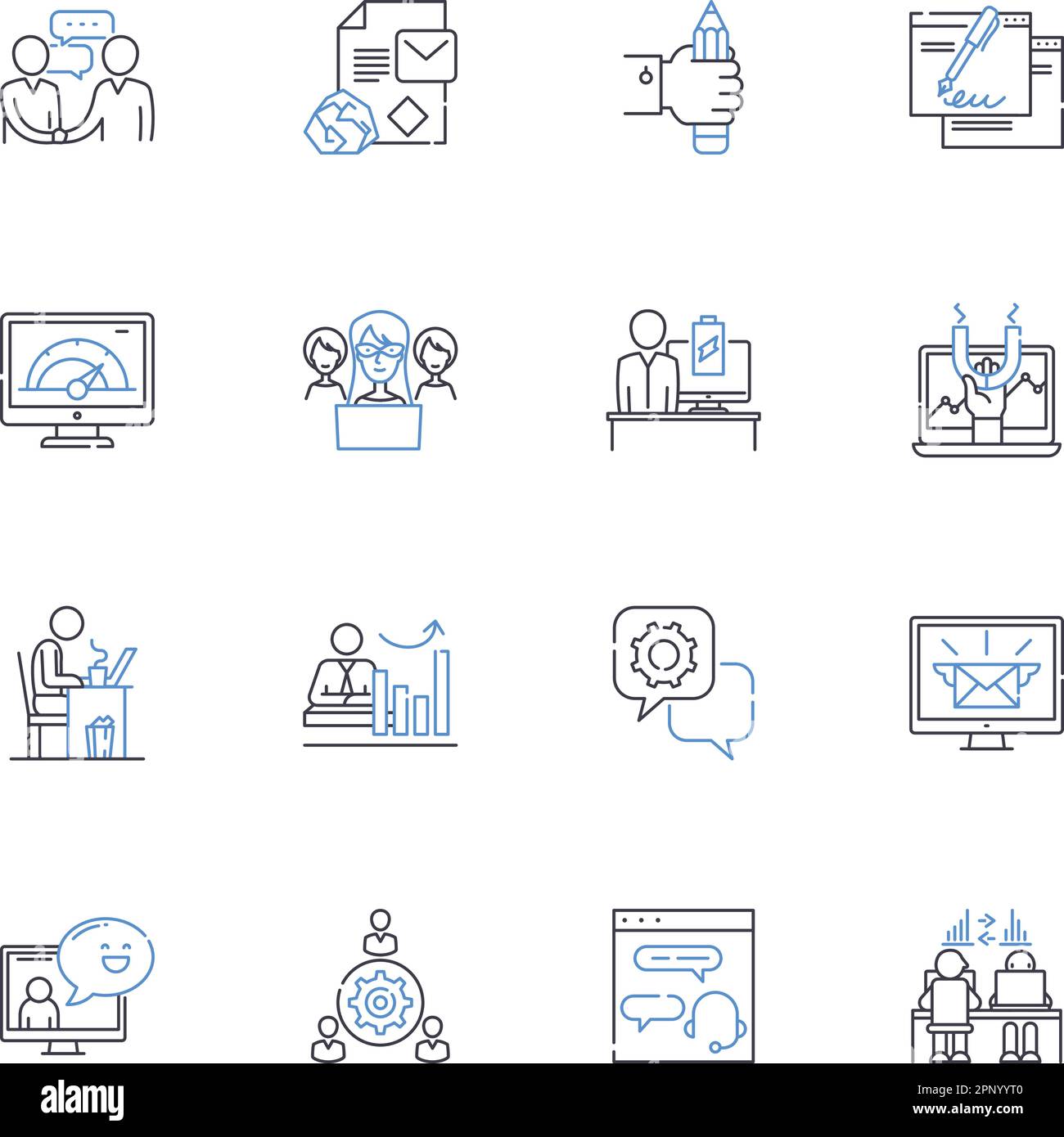 Plan line icons collection. Blueprint, Schedule, Strategy, Schedule ...