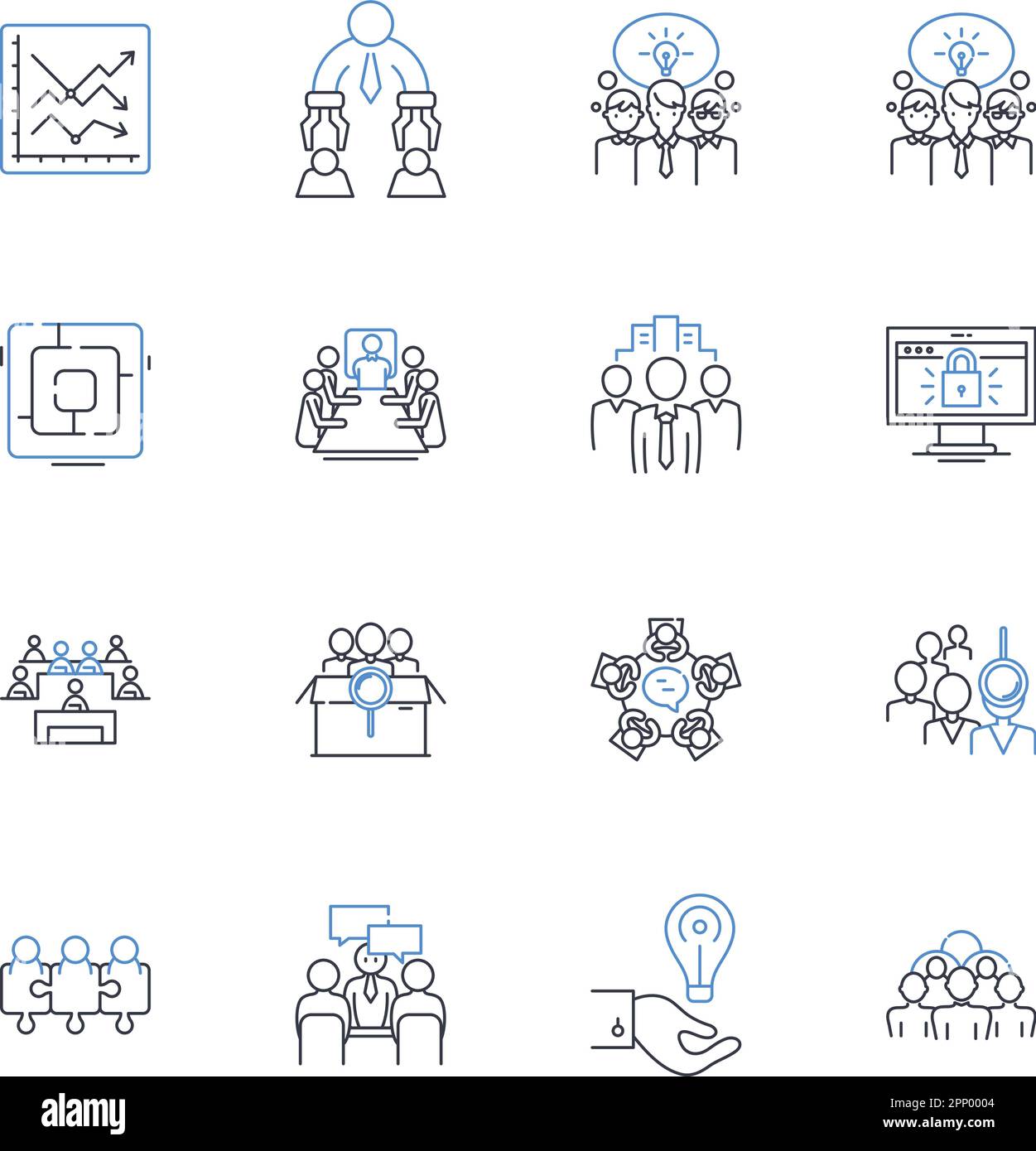 Banking conference line icons collection. Finance, Commerce, Investment ...