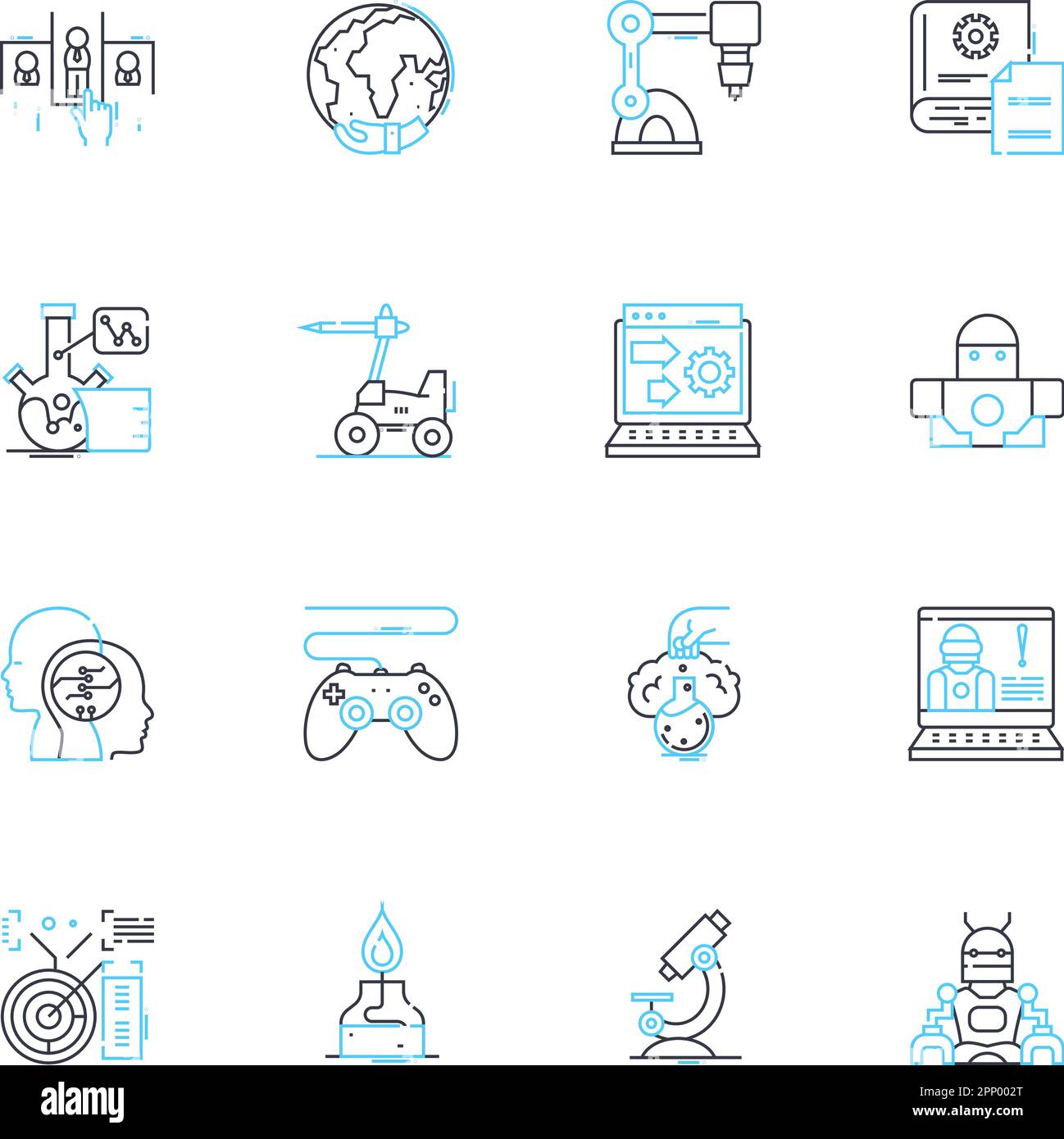 Computer Software Linear Icons Set Code Program Application Algorithm Interface Platform