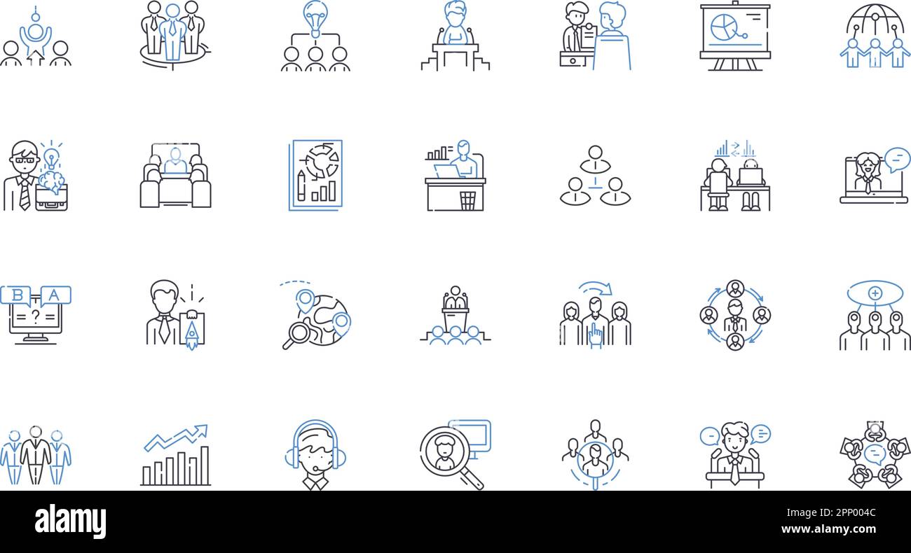 Firm Oversight line icons collection. Supervision, Governance ...