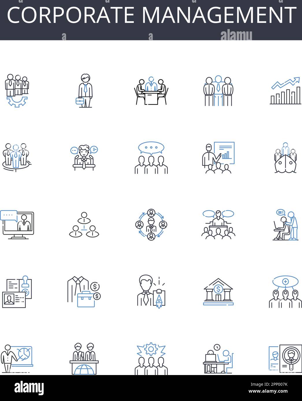 Corporate Management line icons collection. Executive Leadership ...
