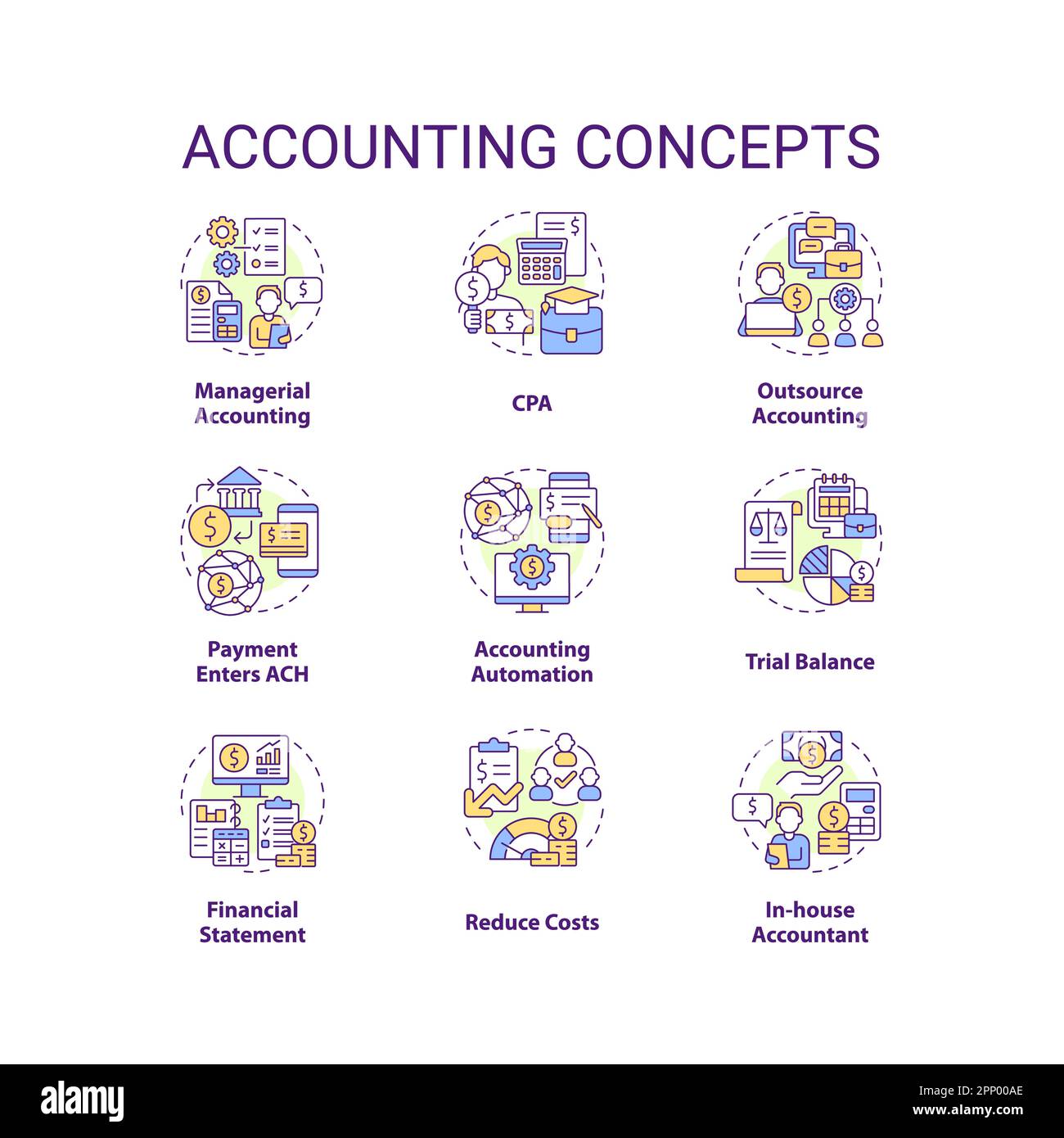 Accounting concept icons set Stock Vector Image & Art - Alamy
