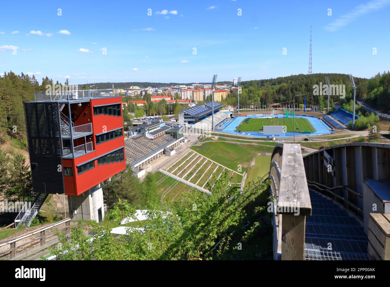 May 25 2022 - Lahti in Finland: The Lahti Soccer stadium, prepared for ...
