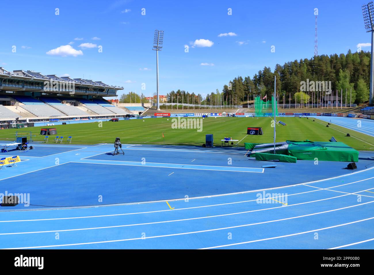 May 25 2022 - Lahti in Finland: The Lahti Soccer stadium, prepared for ...