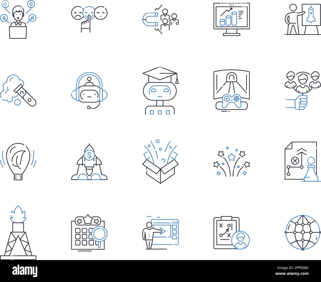 Breakthrough line icons collection. Revelation, Innovation, Progression ...